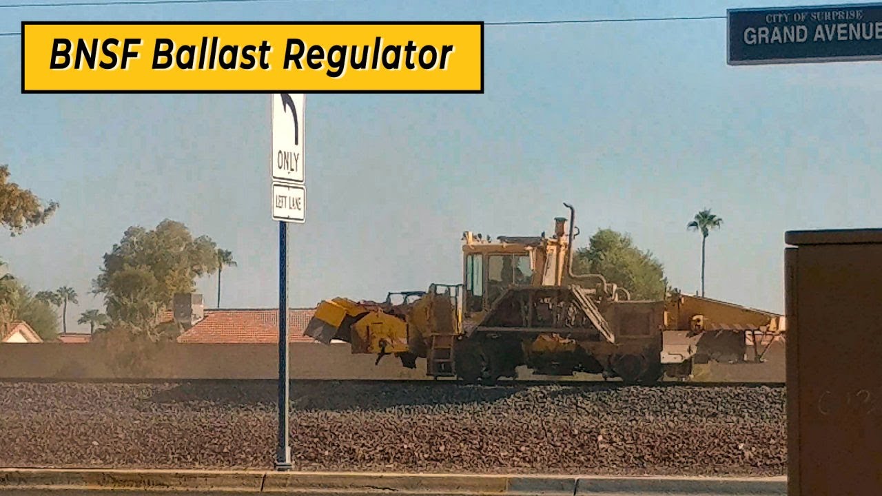 BNSF ballast regulator at Work - YouTube