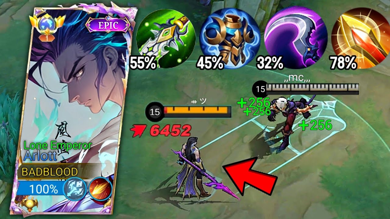 ARLOTT BEST DAMAGE & LIFESTEAL BUILD TO FIGHT HIGH TIER IN EXP LANE ...