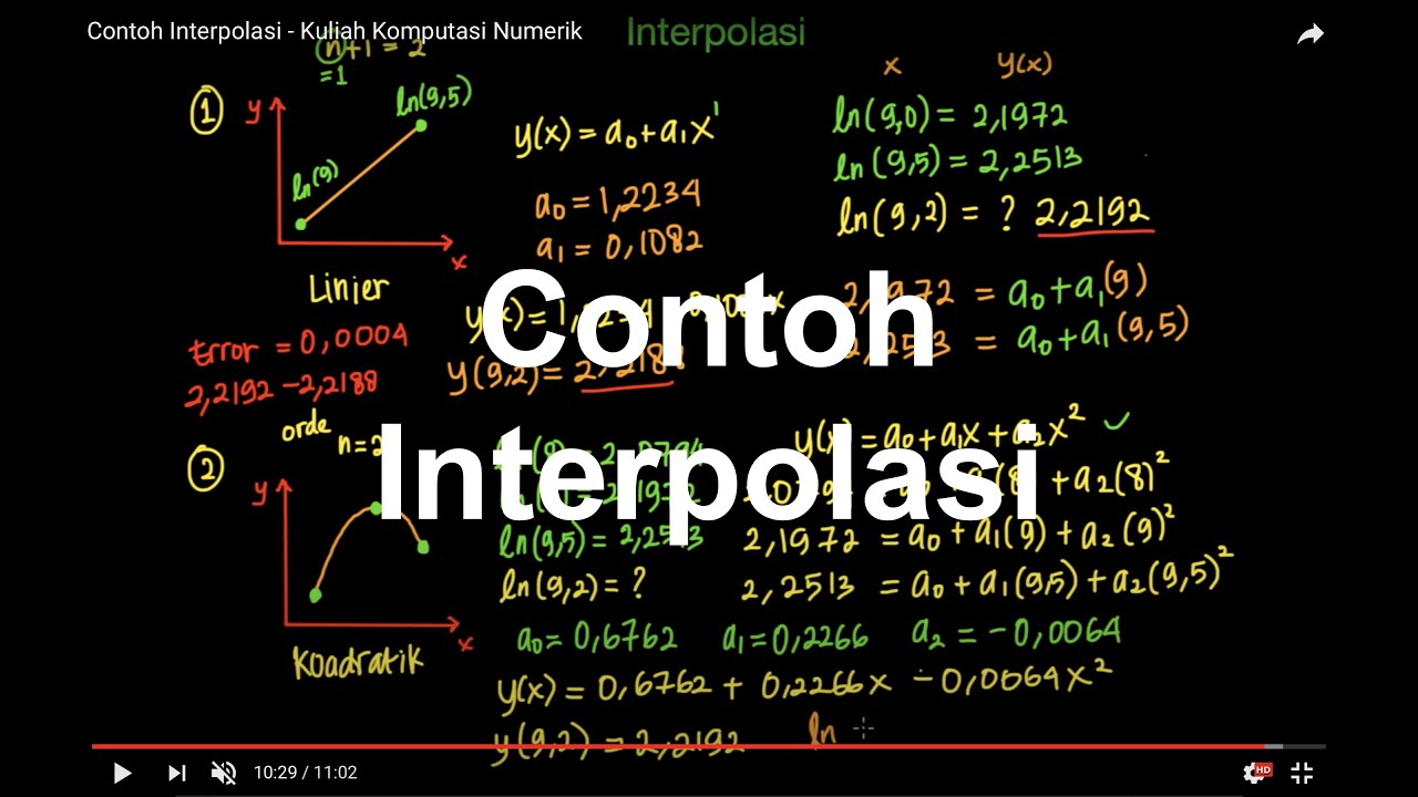 11. Contoh Interpolasi - Kuliah Komputasi Numerik - YouTube