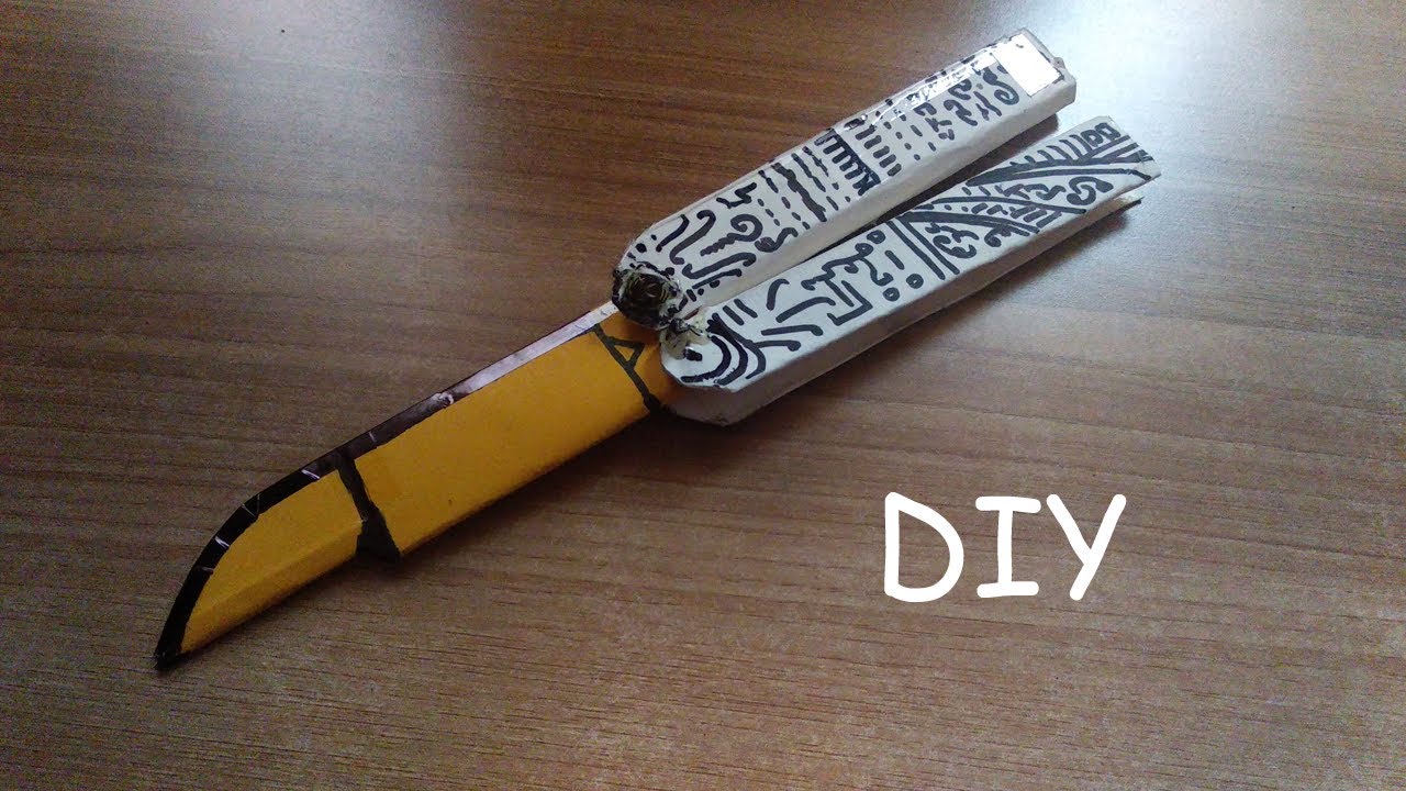 Simple Paper Butterfly Knife DIY Tutorial - YouTube