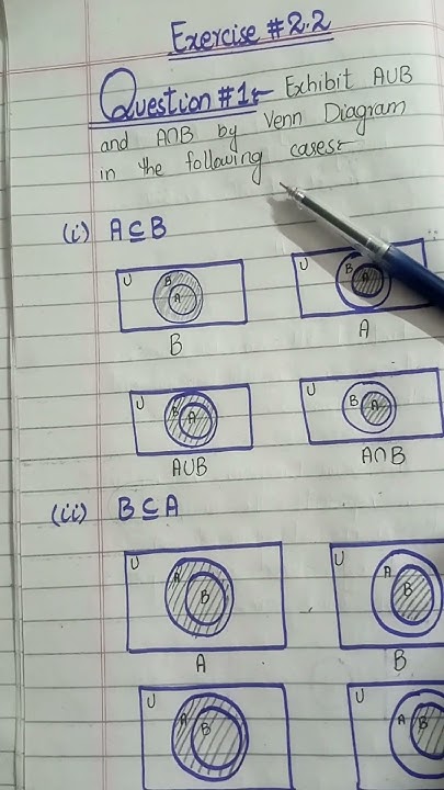 11 class math chapter 2 exercise 2.2 | what is universal set | overlapping sets | venn diagram ...