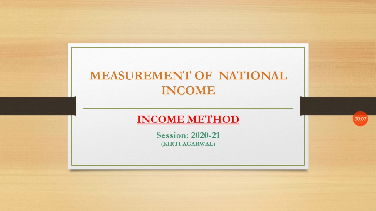 Measurements of National income - Income Method - YouTube