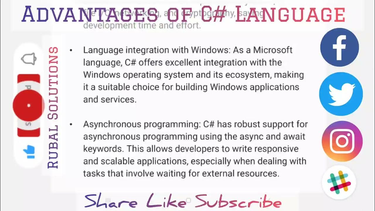 Advantages of C# C Sharp Programming - YouTube