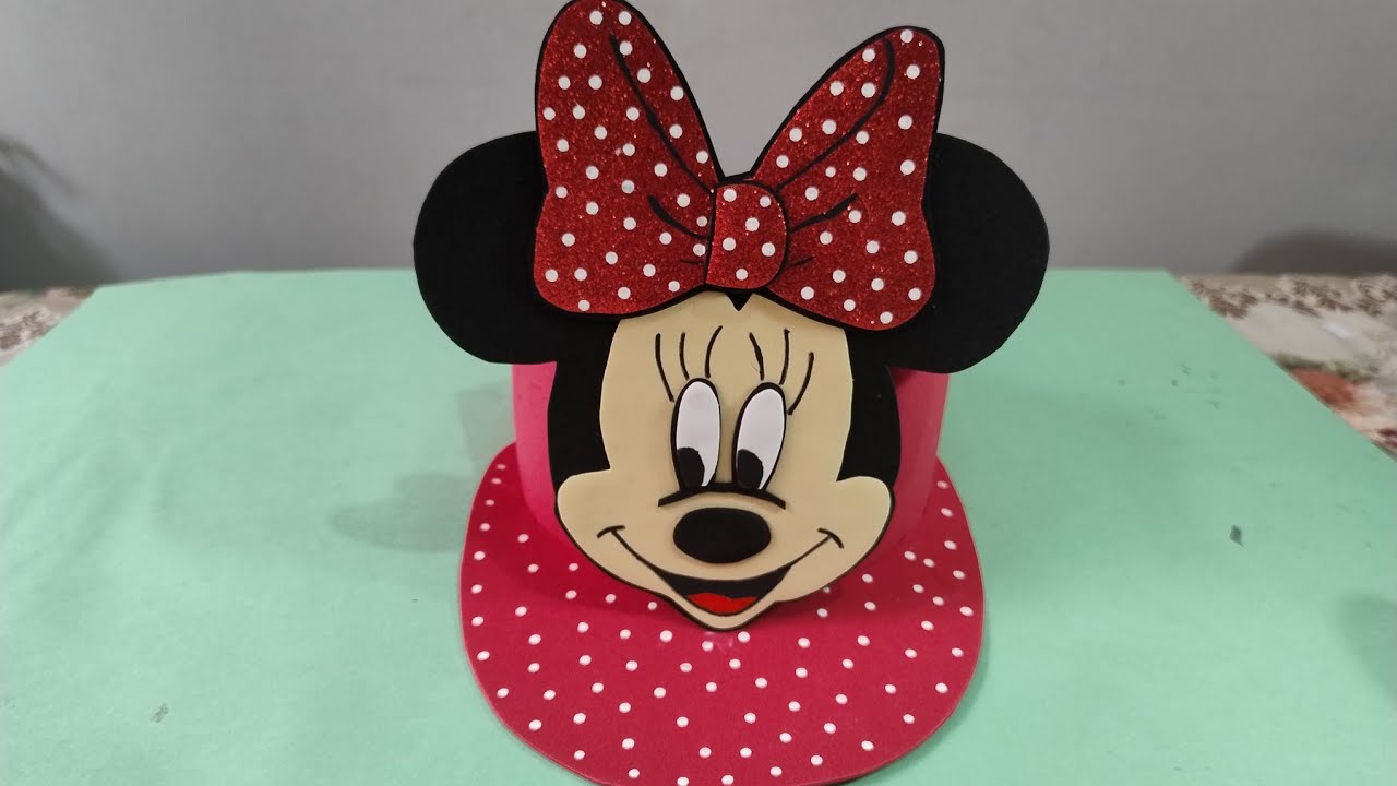 Aprenda a fazer o Boné da Minnie Mouse feito de Eva. - YouTube