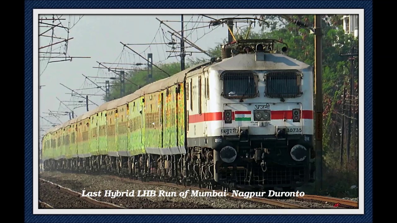 Goodbye to Hybrid-LHB rake of Duronto: Nagpur Duronto - YouTube