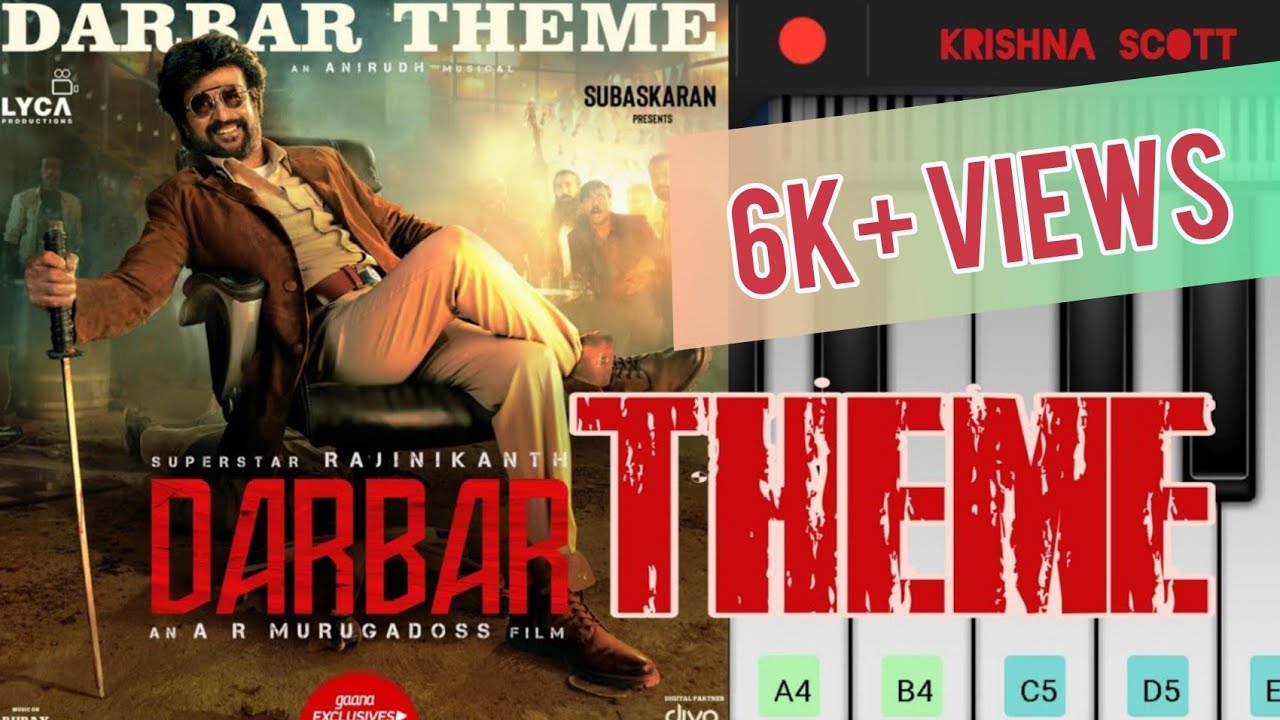 DARBAR THEME Easy Piano Tutorial | Piano Notes | Piano Cover ...