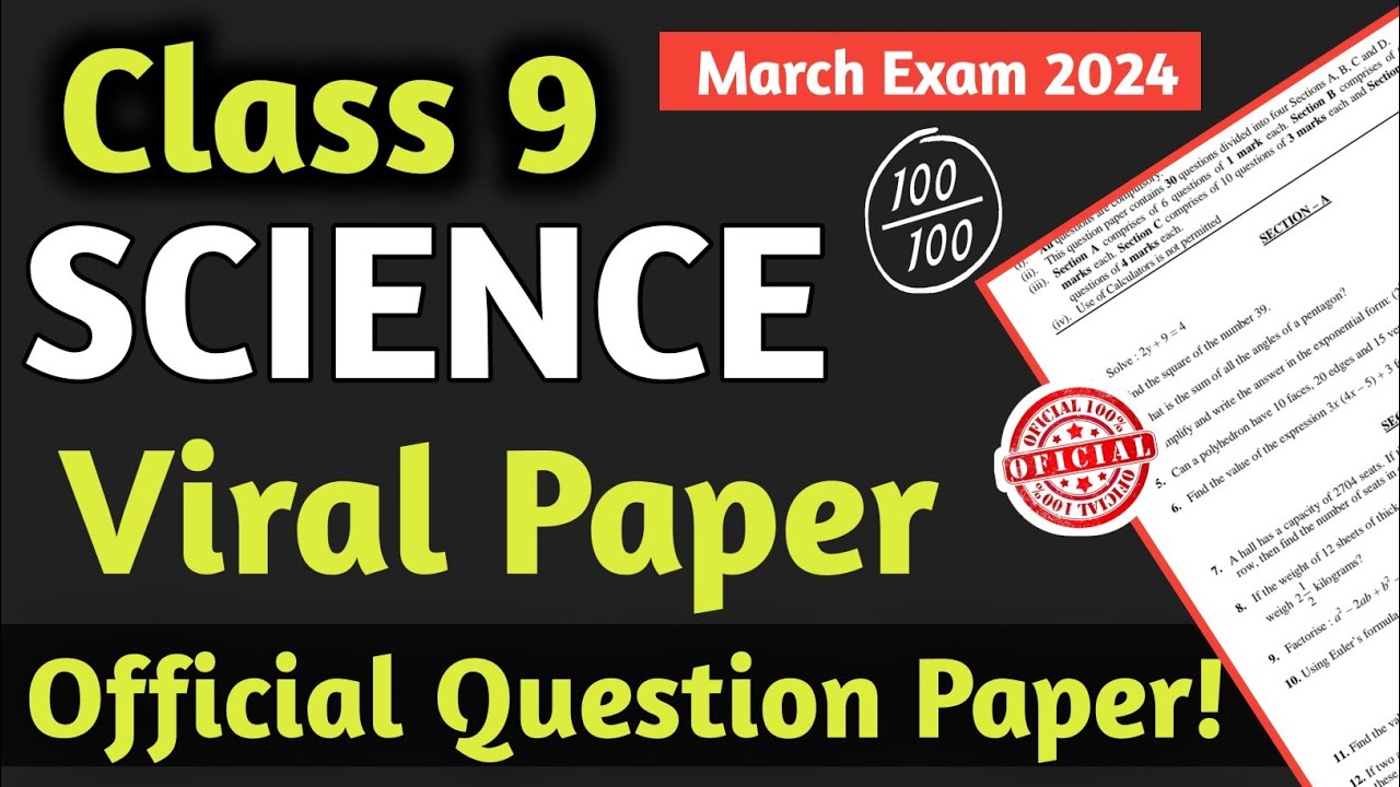 Class 9 Science | SEE 2024 | Annual Exam 2024 Question Paper | Term 2 ...