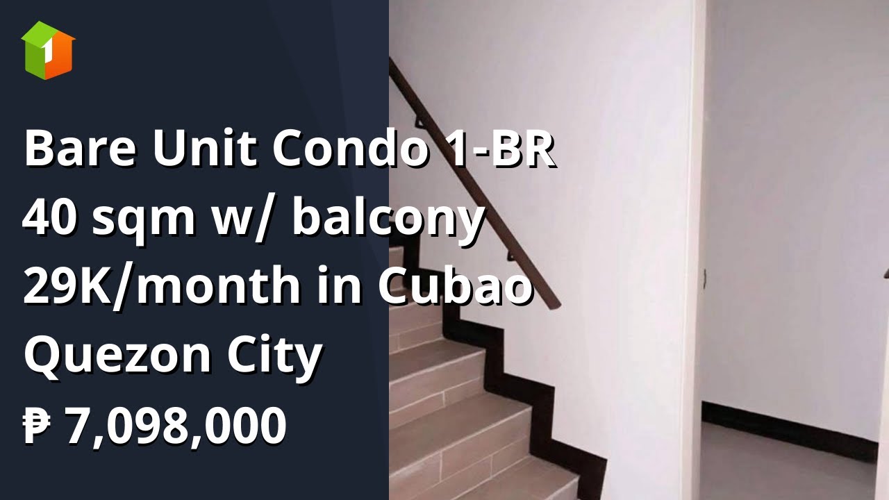Bare Unit Condo 1-BR 40 sqm w/ balcony 29K/month in Cubao Quezon City ...