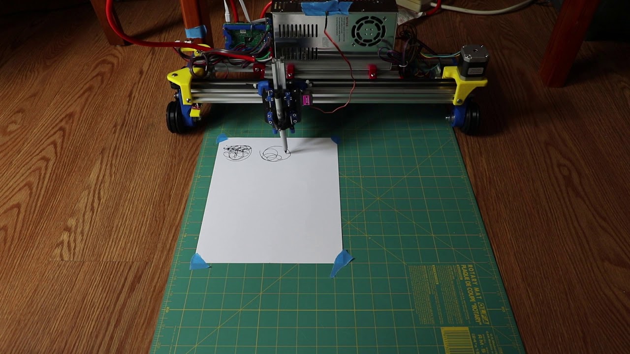 Rolling Plotter test using Klipper Firmware - YouTube