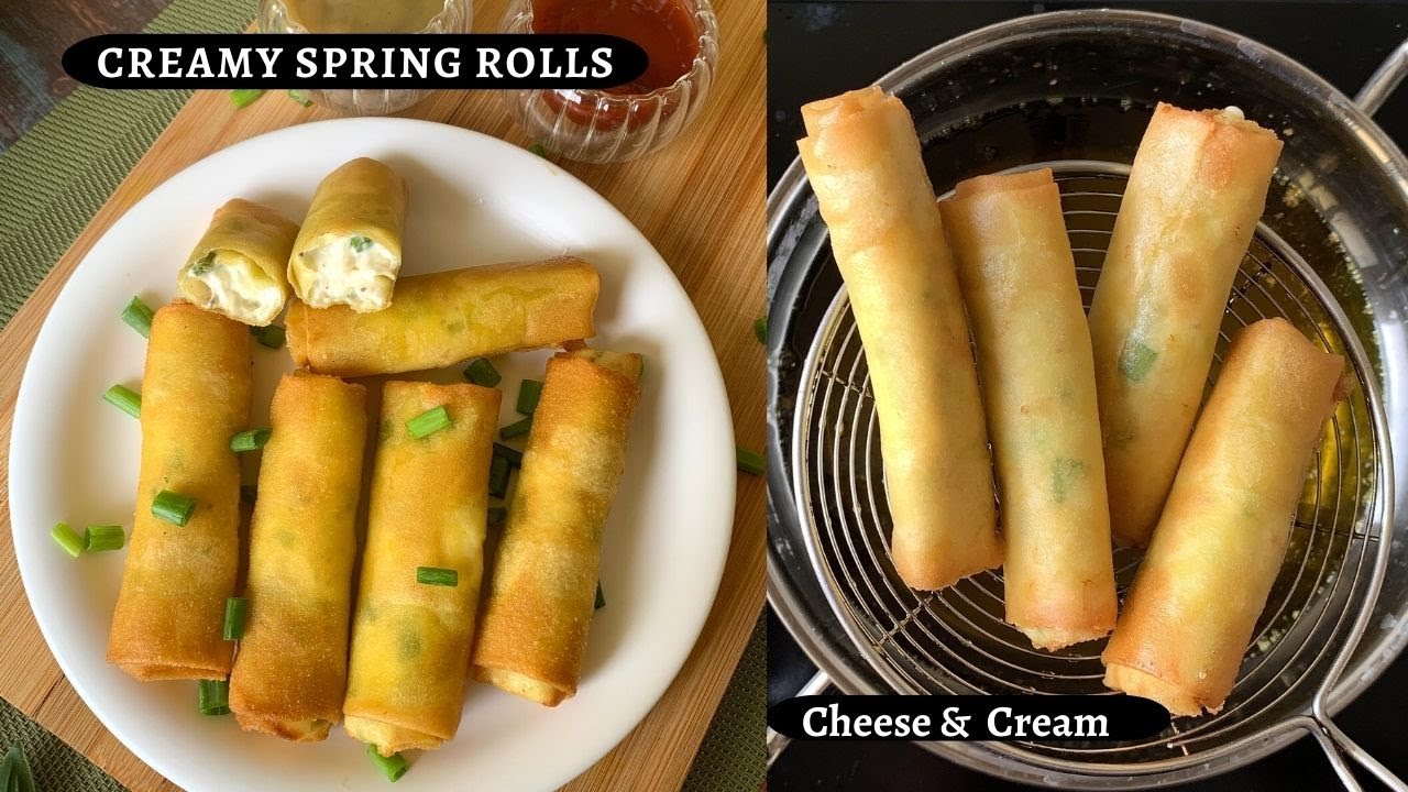 Cheese & cream spring Rolls | Creamy & crispy spring rolls | Flavours ...