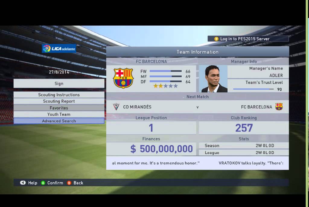 PES 2015 PC Master Liga. Trainer de Dinheiro! - YouTube