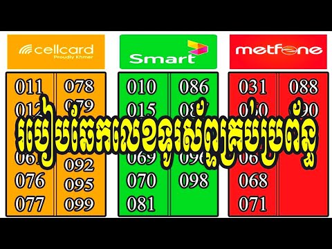 របៀបឆែកលេខទូរស័ព្ធគ្របប្រព័ន្ធ Samrt Cellcard Metfone - YouTube
