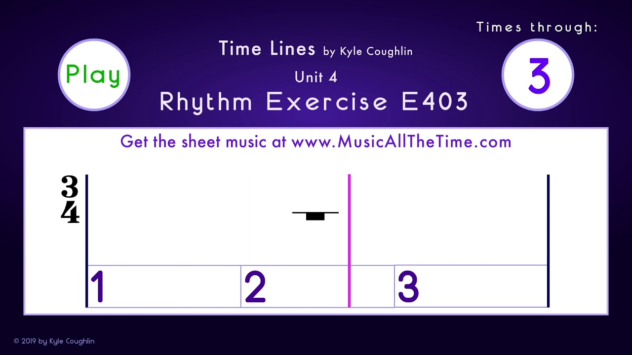 How to Count Whole Rests in 3/4 - Exercise E403 Time Lines - YouTube