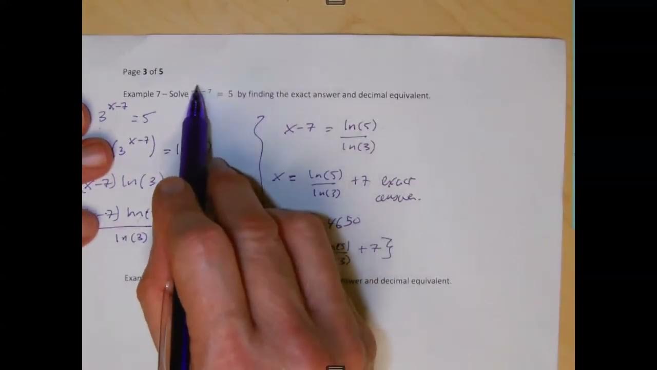 Solve Exponentials by Using Logs - YouTube