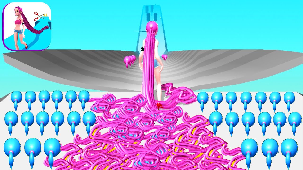 HAIR RUSH game HAIR RUNNER GAMES 🌈💇‍♀️💕 Gameplay All Levels Walkthrough ...