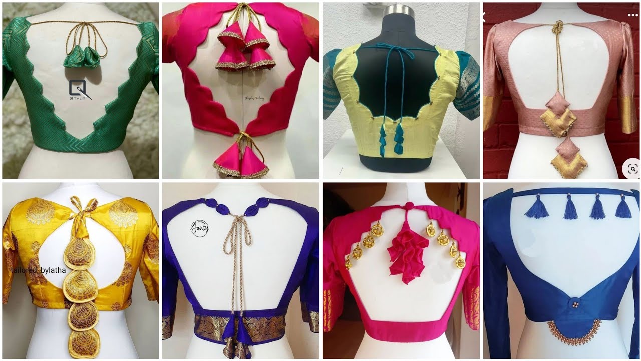 100+Blouse Back Neck Designs 2025/new model saree blouse neck designs ...