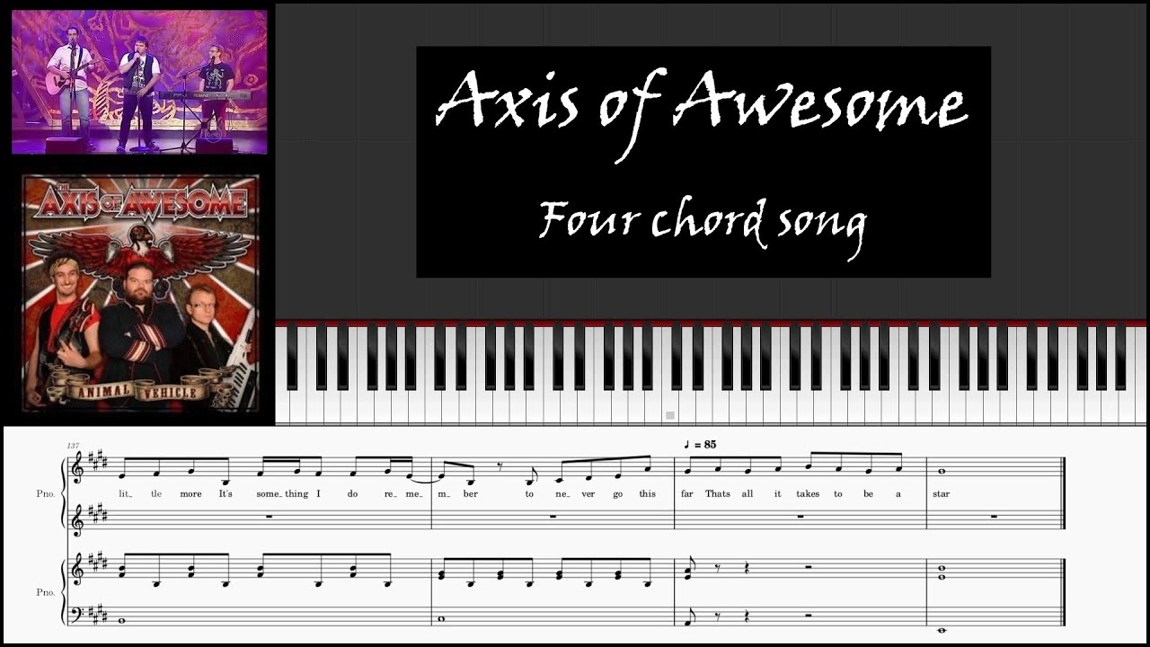 Axis Of Awesome Four Chord Song Live With Sheet Music Lyrics Piano axis-of-awesome-four-chord-song-live-with-sheet-music-lyrics-piano