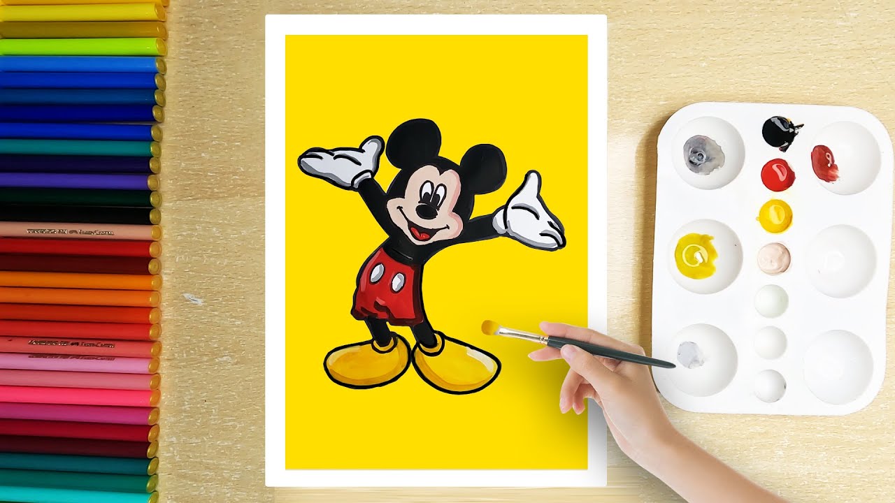 How To Draw Mickey Mouse | Disney Mickey Mouse Drawing And Coloring ...
