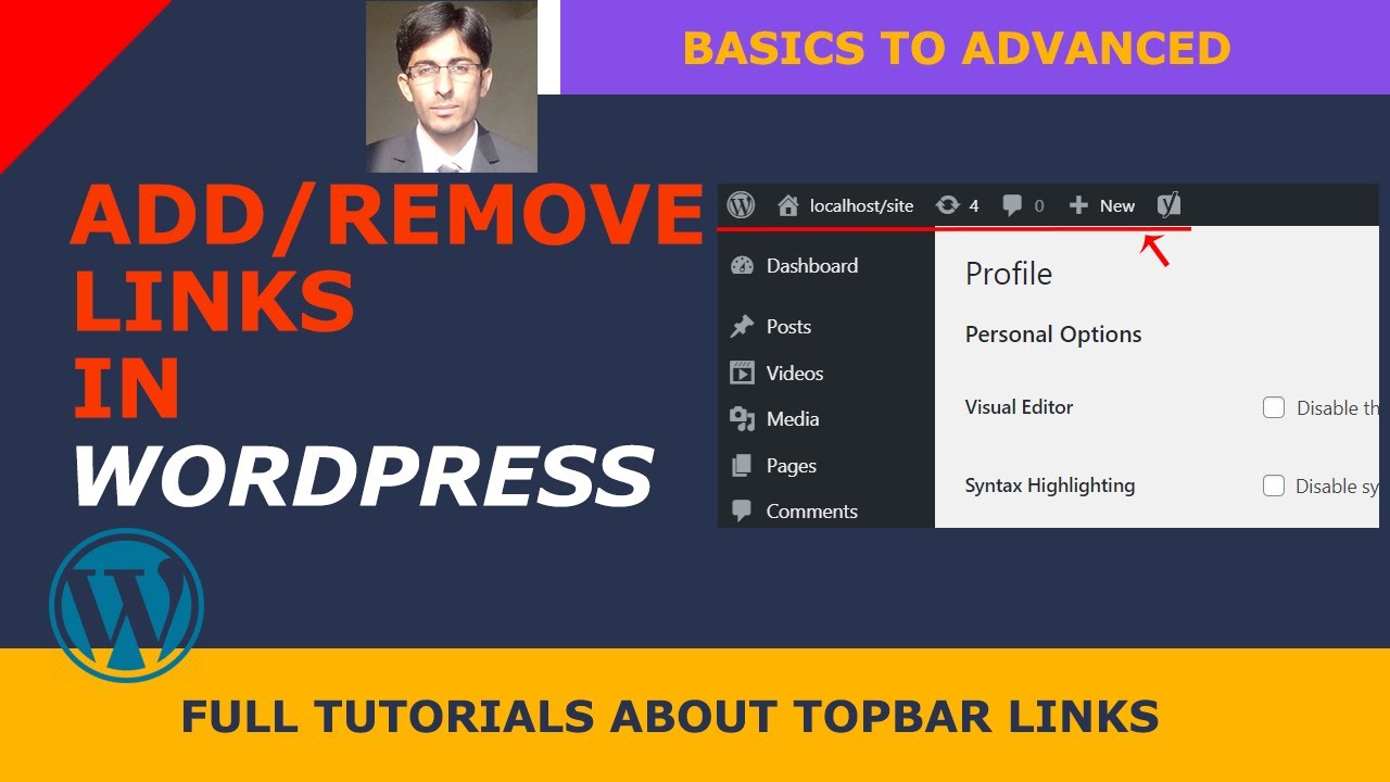 How to Add / Remove Admin Bar Links in WordPress - YouTube
