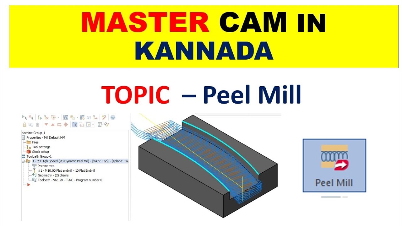 Mastercam in Kannada || Peel mill || - YouTube