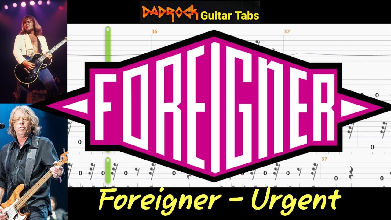 Urgent - Foreigner - Guitar + Bass TABS Lesson - YouTube