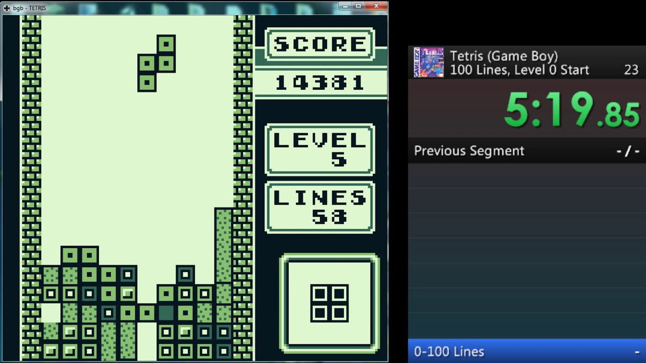 Tetris Speedrun (8:38) 100 lines, level 0 start - YouTube