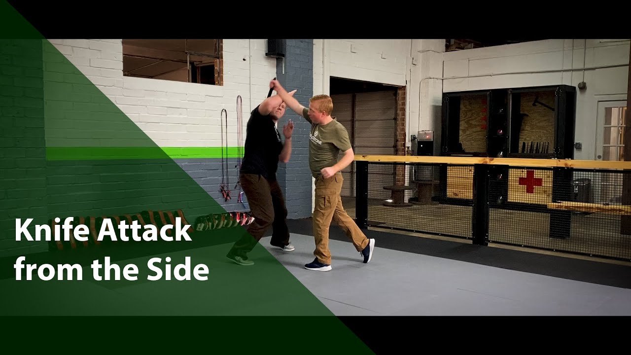 How To: Defend Against a Knife Attack (overhead from the side) - YouTube