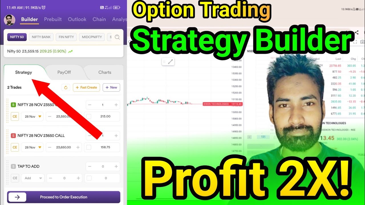 Strategy Builder in option Trading in Option trader dhan App - YouTube