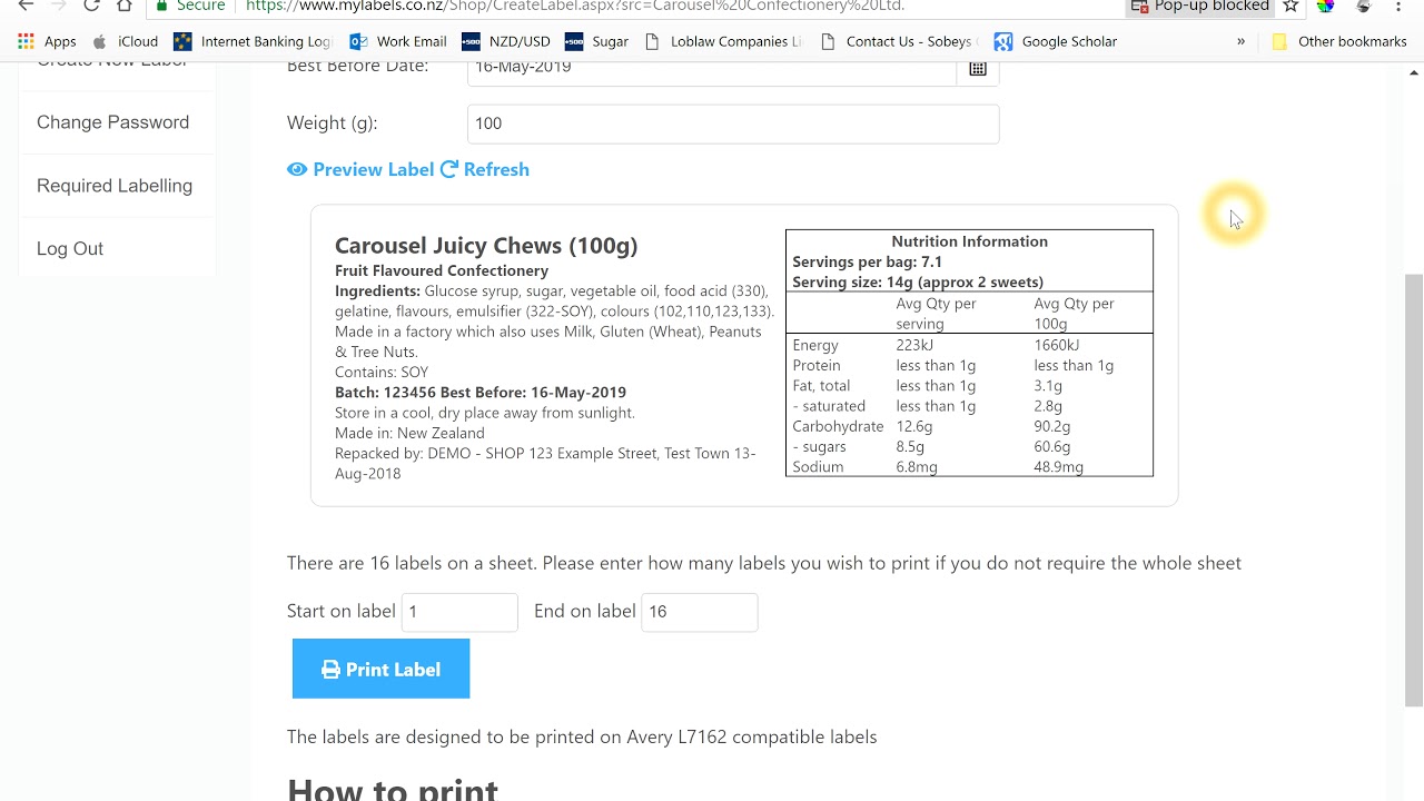 How to Print on the MyLabels website - YouTube