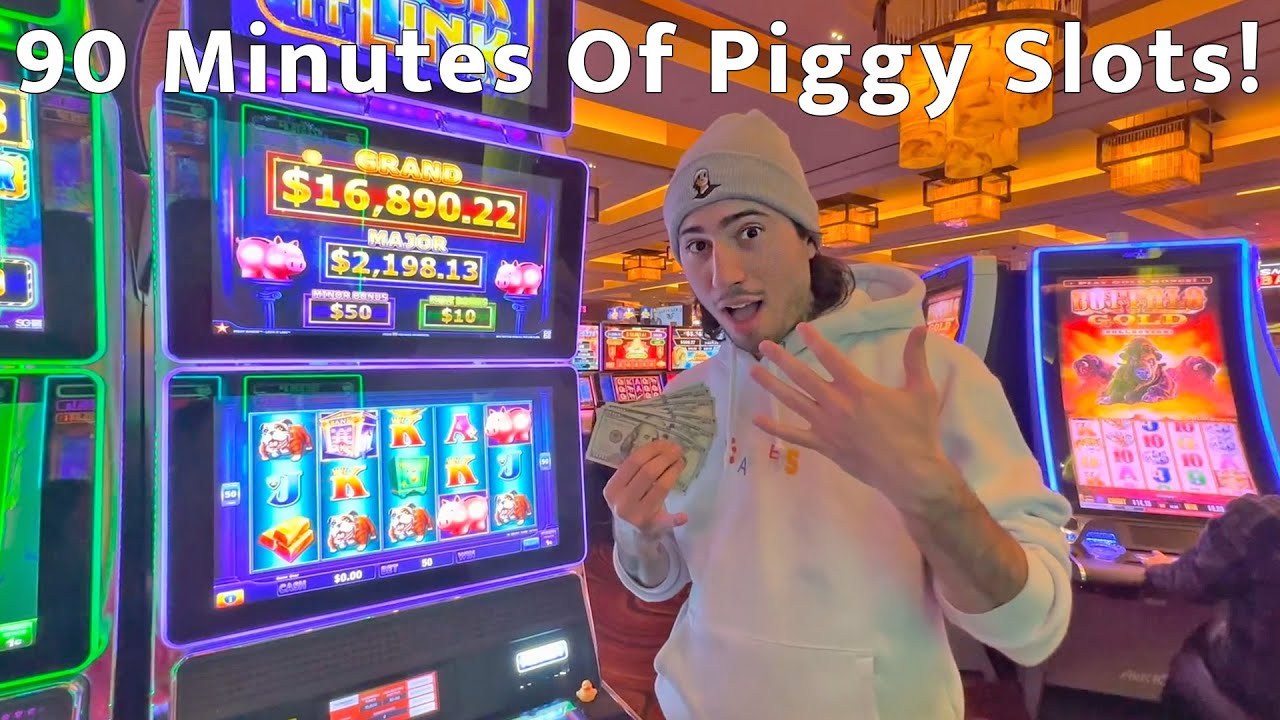 90 Minutes Of Piggy Slot Machines In Las Vegas! - YouTube
