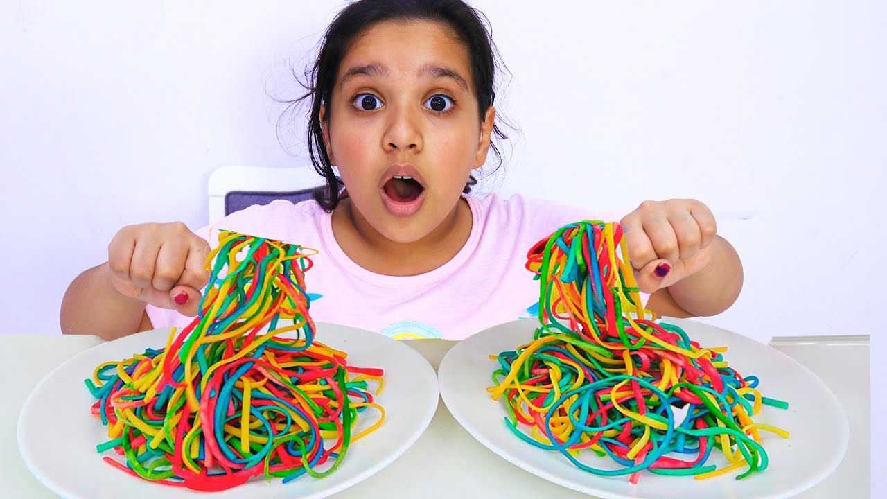 shafa colored noodle | Funny stories for kids - YouTube