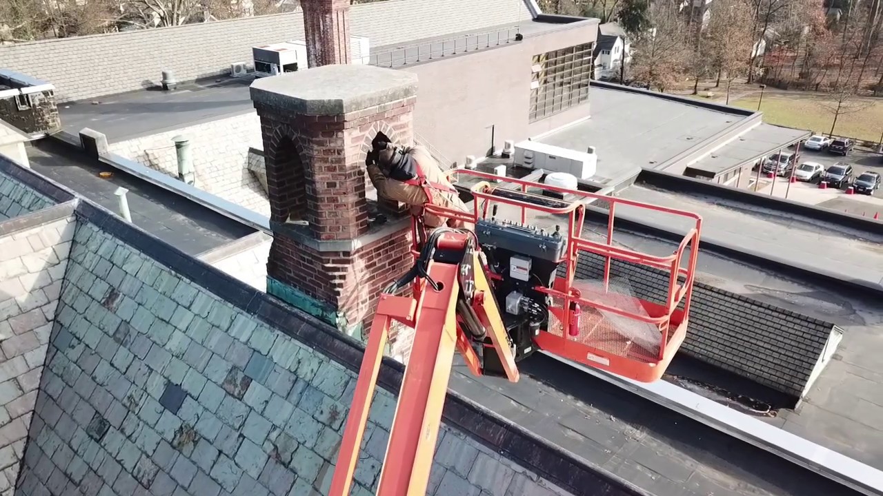 Installation steel mesh bird screen pigeon control chimney - YouTube