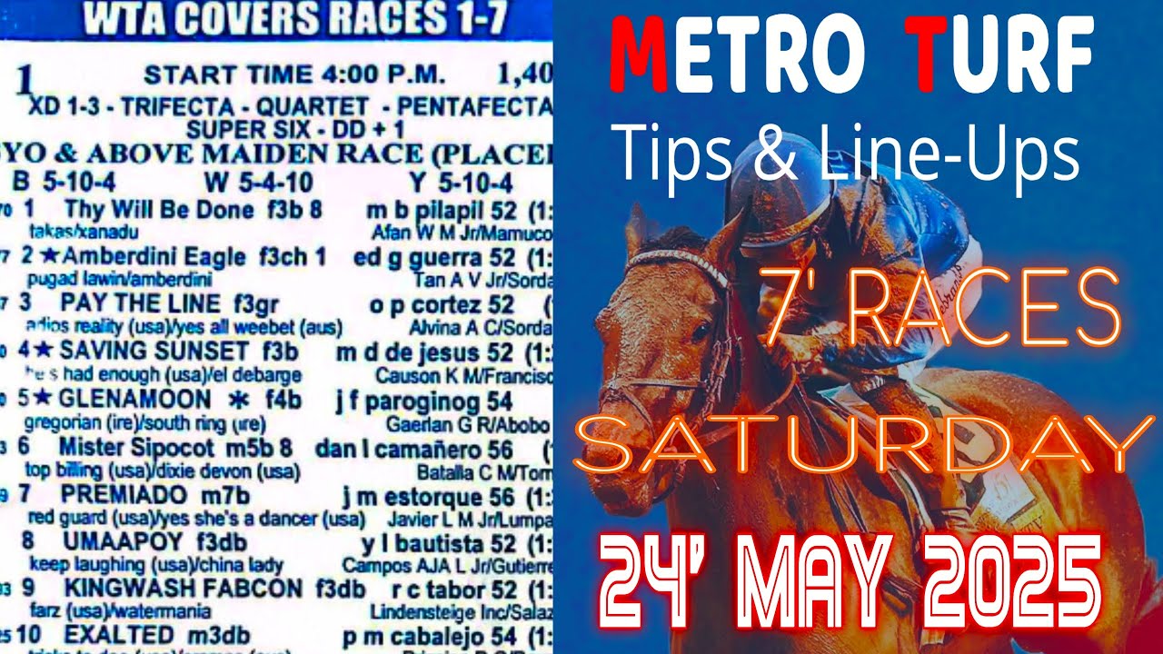 MMTCI LIVE RACING KARERA TIPS FOR SATURDAY | MAY 24, 2025 | 4:00 PM ...