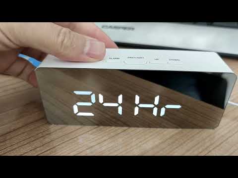 Masa Saati - Dijital Saat, Termometre ve Alarm - Aynalı saat