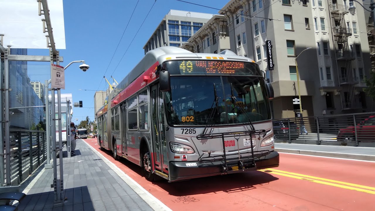 SF Muni 2017 New Flyer XT60 7285 on Route 49 Van Ness/Mission - YouTube