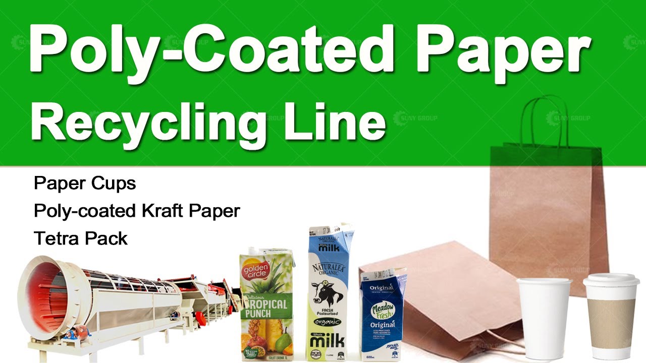 Poly Coated Paper (Cups, Kraft, Cartons) Recycling Line - YouTube