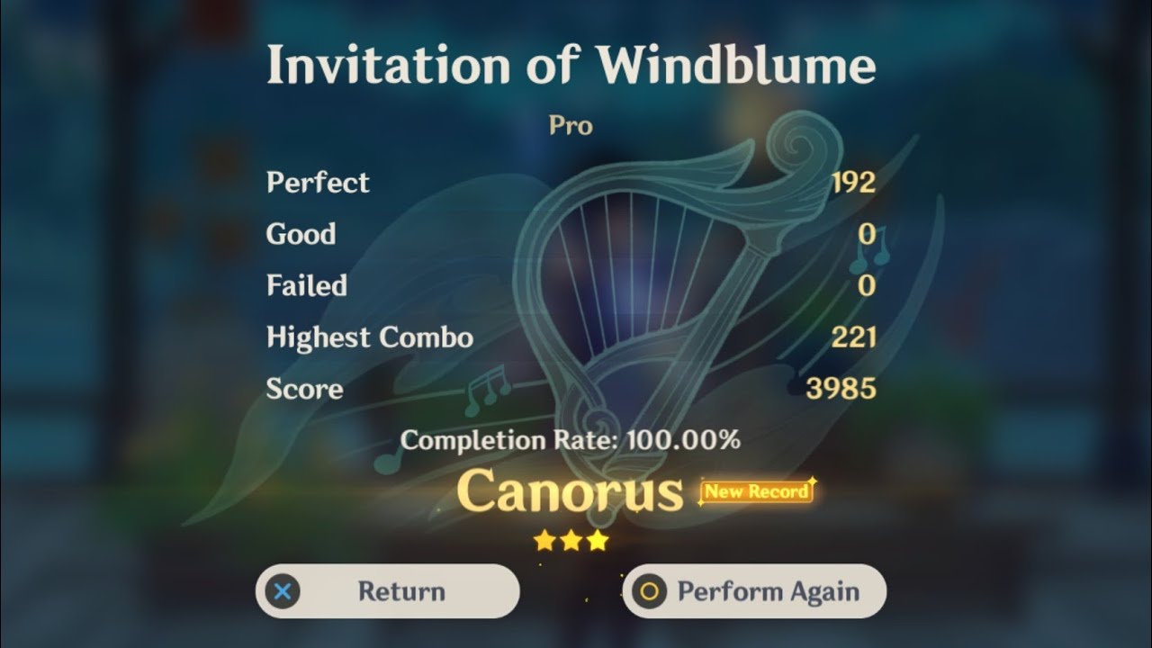 Invitation Of Windblume - Pro Difficulty 100% PERFECT [Genshin Impact ...