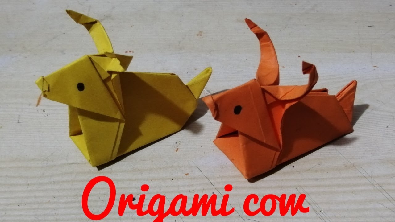 How to make an origami cow from paper step by step - YouTube