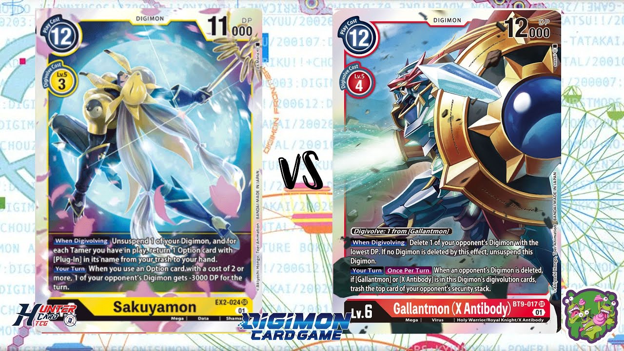 DIGIMON TCG: Sakuyamon (Yellow) vs Gallantmon (Red) - YouTube