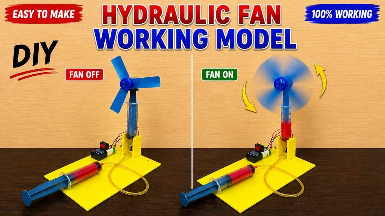 hydraulic lifting fan working model for science project exhibition ...