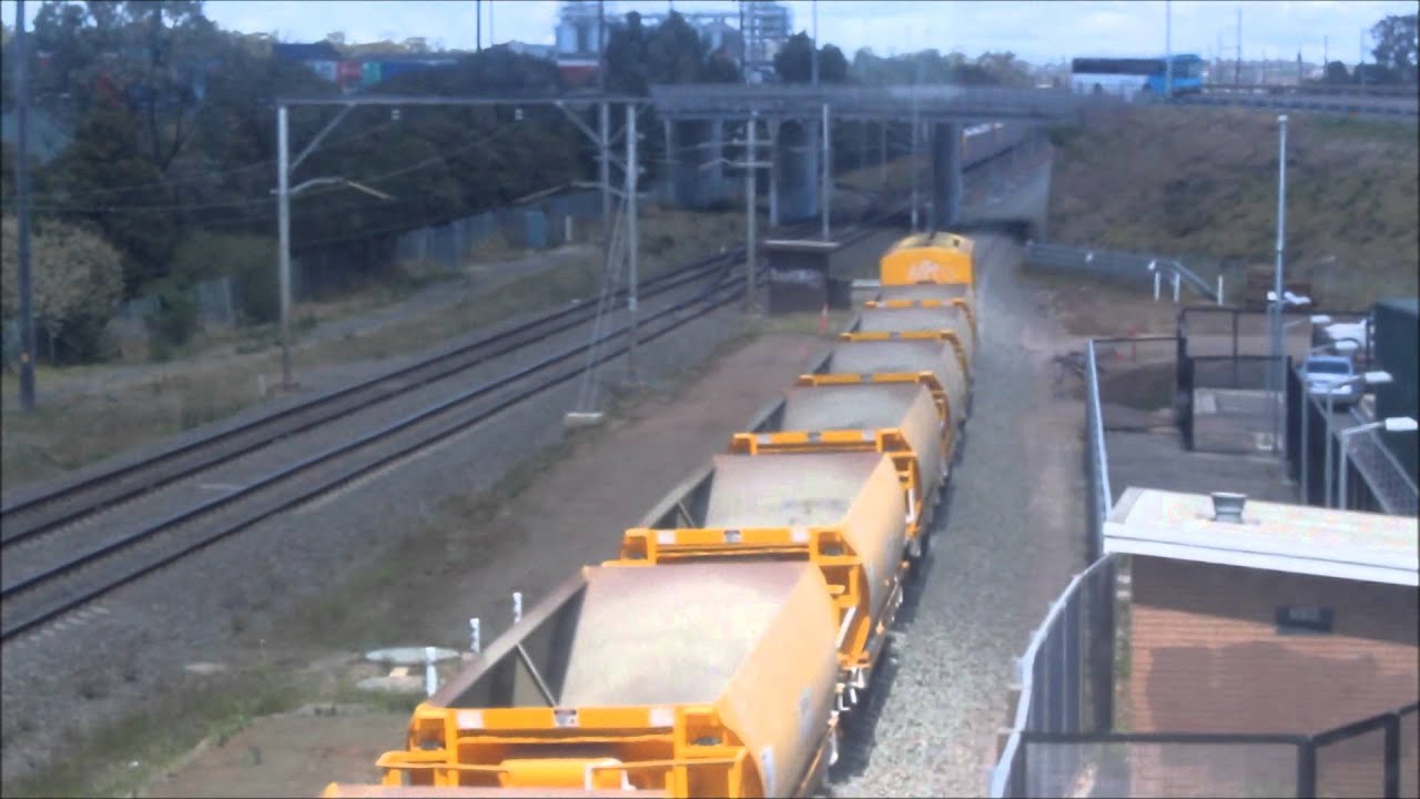 Southern Sydney Freight Line Minto Railway Station Freight Train with ...