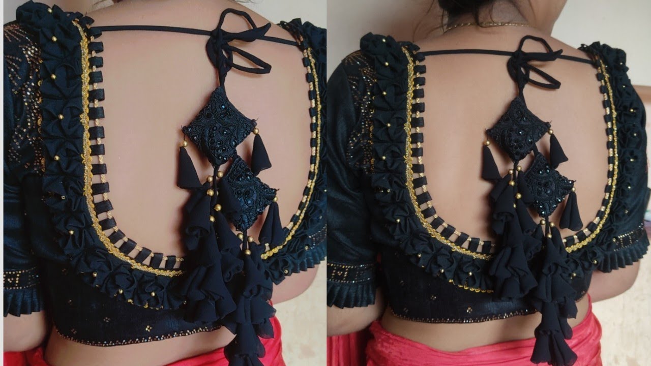 Blouse Design | Blouse Designs | Cutting And Stitching Back Neck Blouse ...