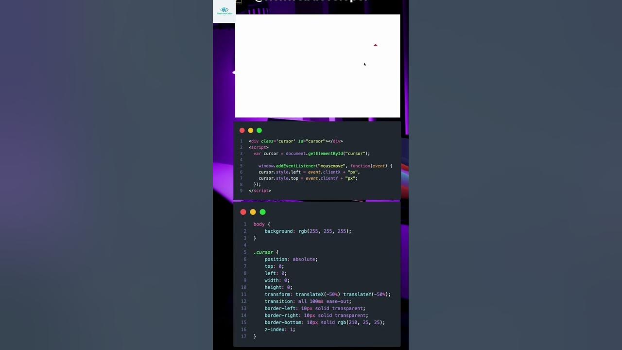 Div Following Cursor Using Javascript And Css Roadsidecoder Youtube