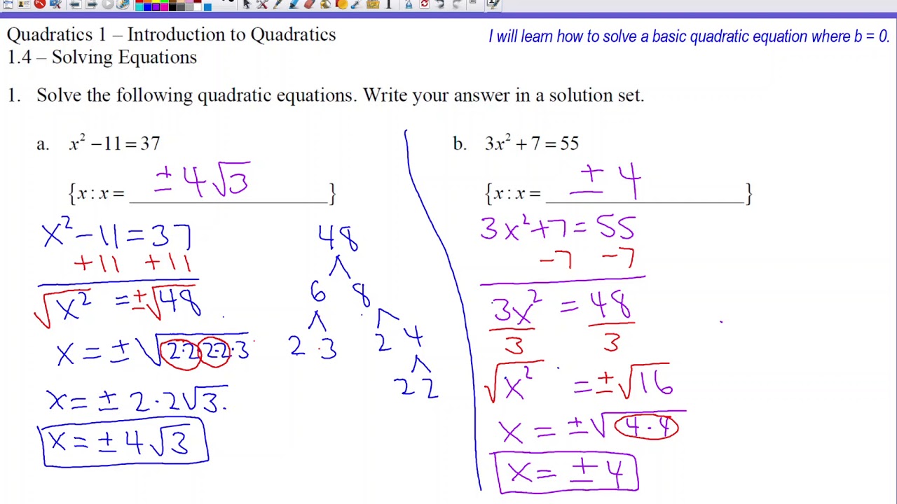 Quadratics 1 4 Solving Equations YouTube quadratics-1-4-solving-equations-youtube