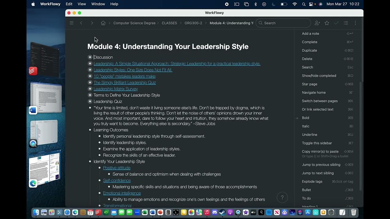 MEK's Workflowy Tutorial - YouTube