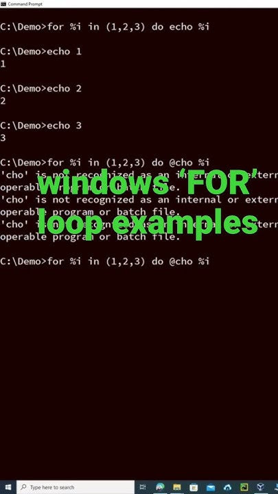 Windows ‘FOR’ loop examples - YouTube
