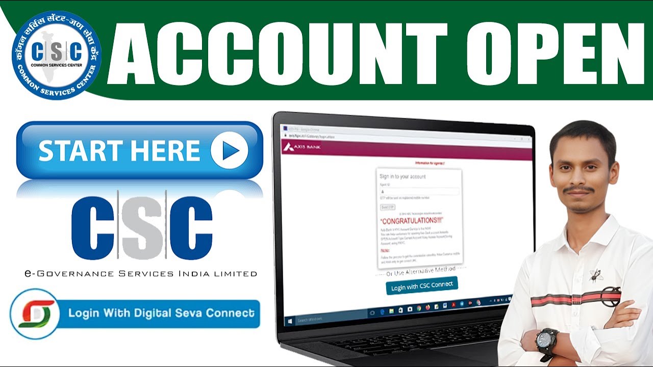 csc se bank account open kaise kare!!csc se axis bank account opening ...