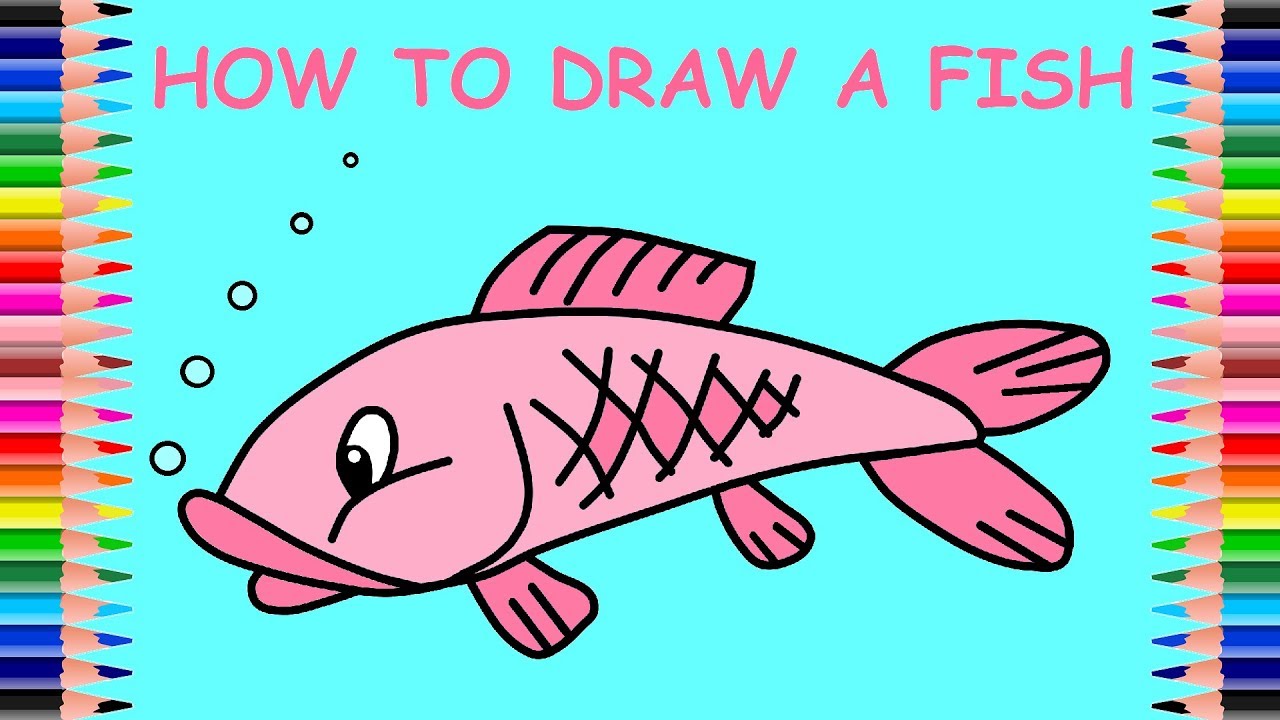 HOW TO DRAW A FISH^KAKO NACRTATI RIBU - YouTube