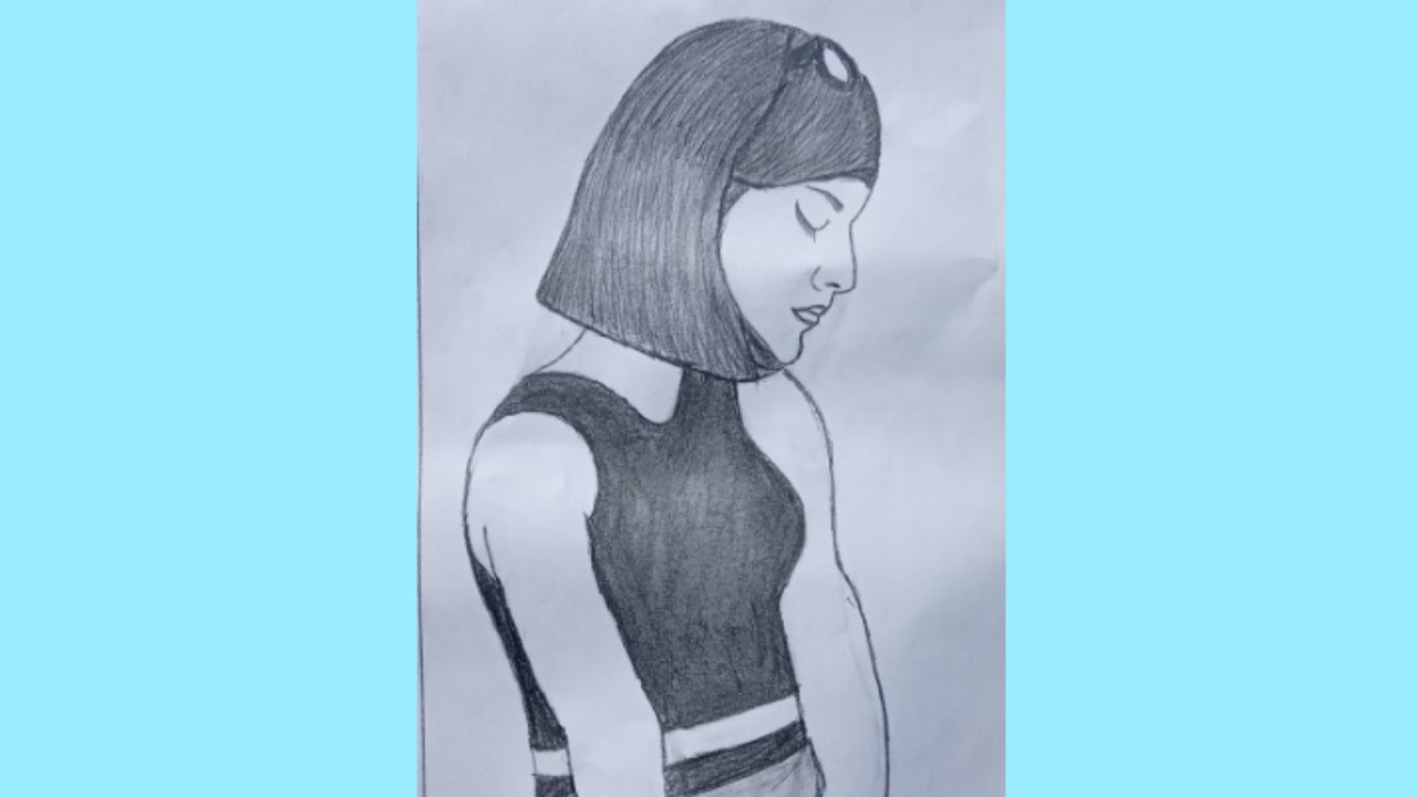 How To Draw One Side A Girls Face || Pencil Sketch || Girls Drawing ...