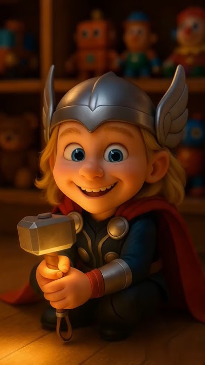 Little Thor Steals The Hammer⚡#shorts #thor #superhero - YouTube